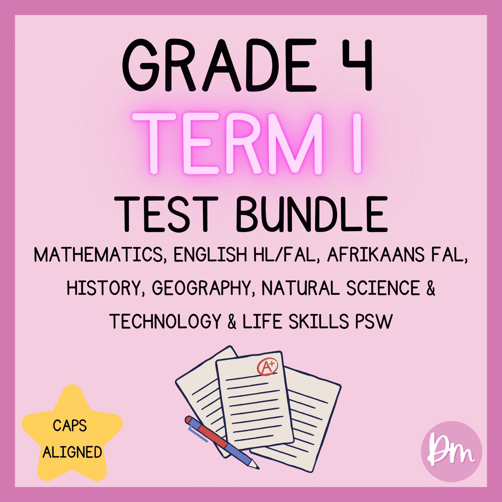 Grade 4 Term 1 Test Bundle (2026) – Designing Minds