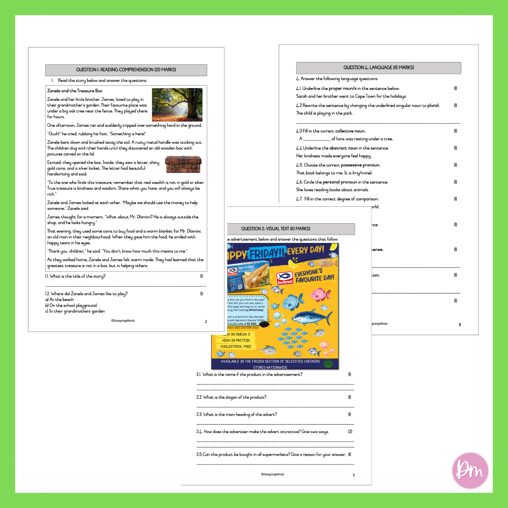 Grade 6 English First Additional Language June Test – Designing Minds