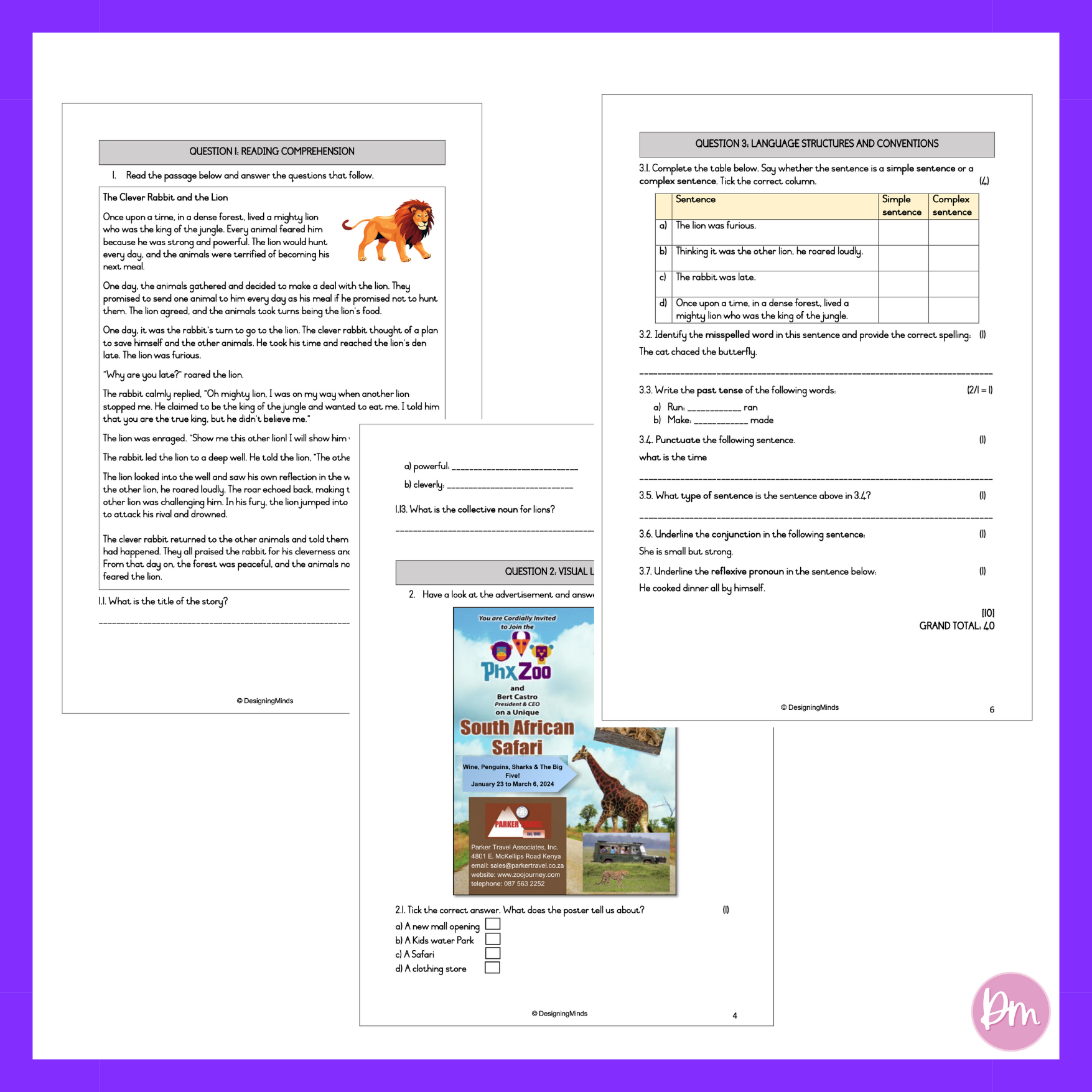Grade 4 English First Additional Language Term 3 Practice Test ...