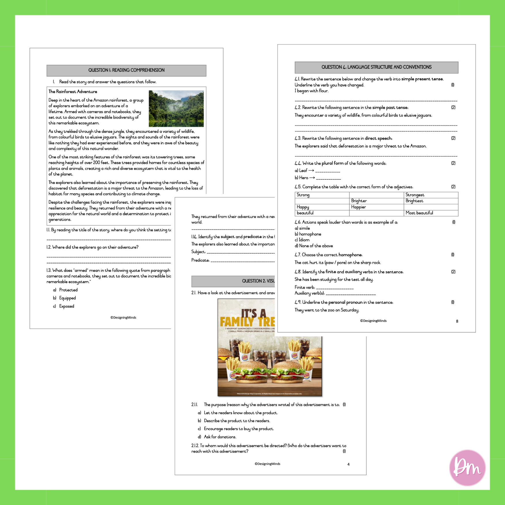 Grade 7 English First Additional Language Term 2 Practice Test ...
