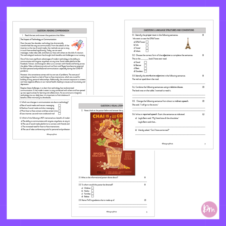 Grade 7 English First Additional Language Term 3 Practice Test ...