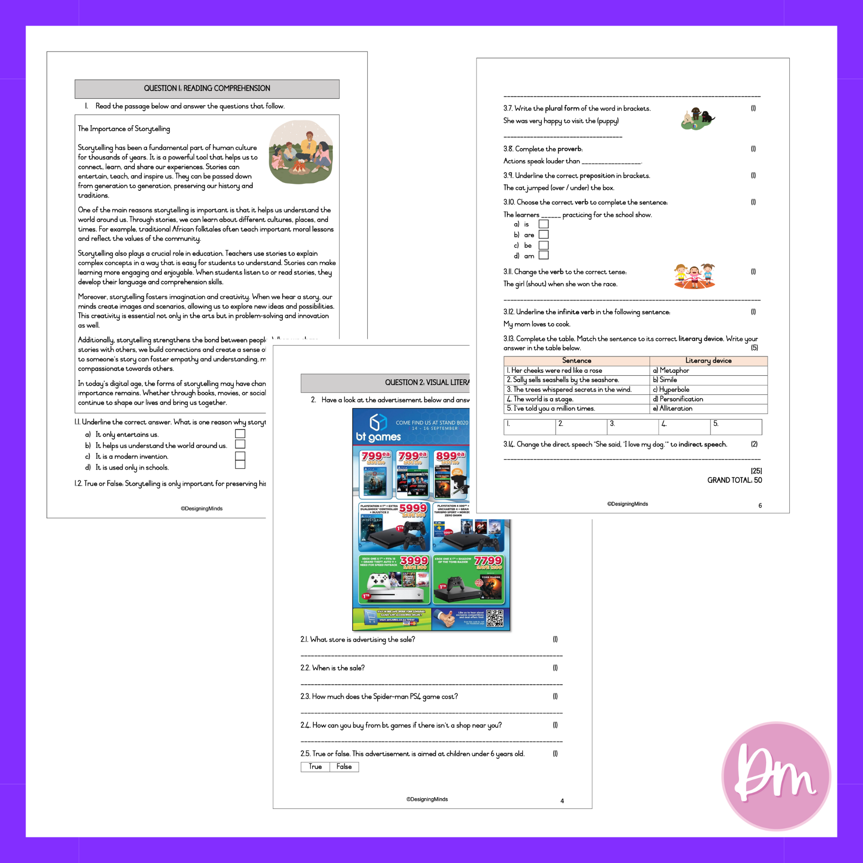Grade 5 English First Additional Language Term 3 Practice Test 2 ...