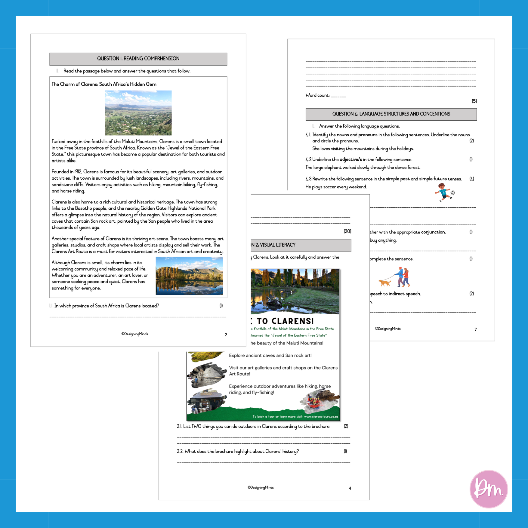 Grade 6 English First Additional Language Term 4 Test – Designing Minds